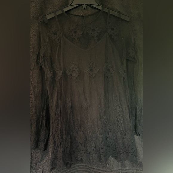 Zara | Tops | Zara Collections Black Lace Top | Poshmark